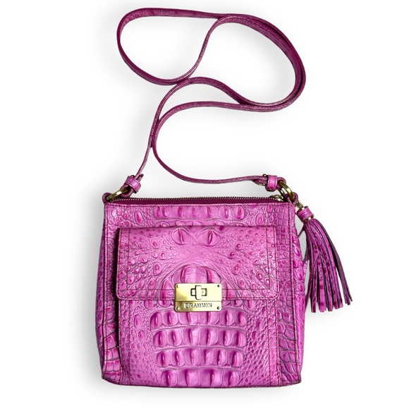 Brahmin | Bags | Brahmin Bubblegum Pink Small Crossbody Leather Handbag ...